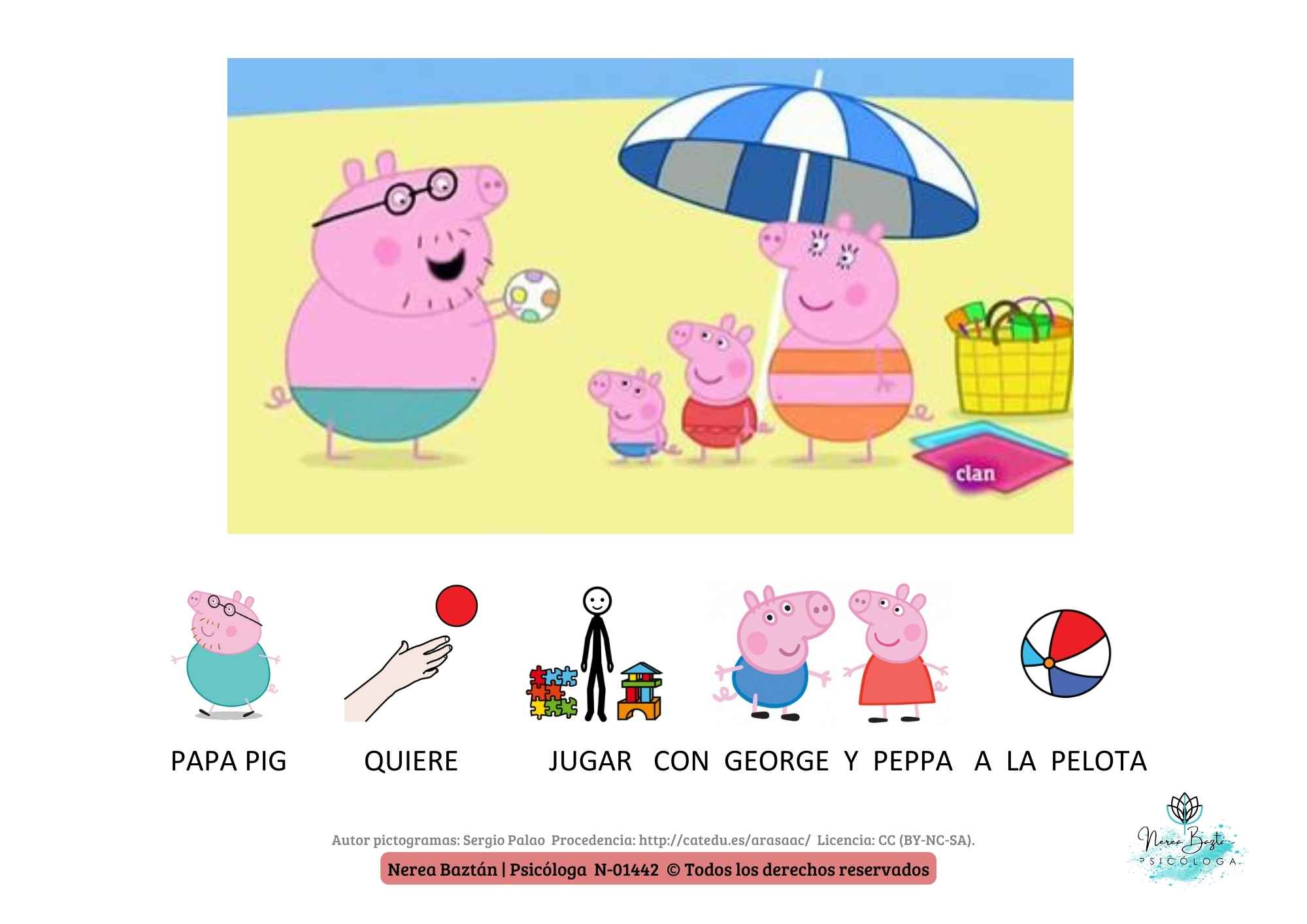 Cuento con pictogramas - Peppa Pig va a la playa